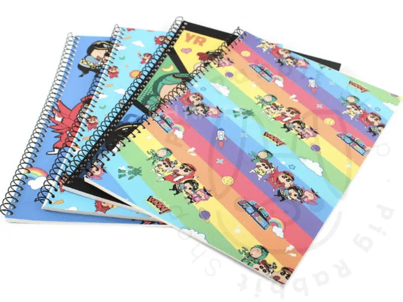 Shin Chan A4 Ringed Rainbow Notebook – Pig Rabbit Shop